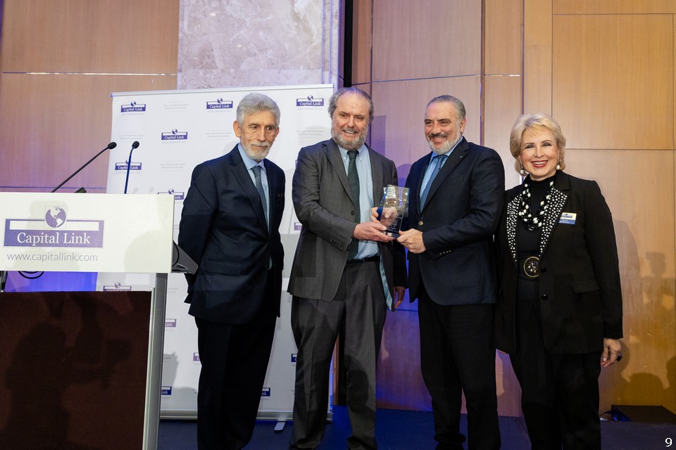 Capital Link Greek Shipping Leadership Award presented to Dr. Nikolas ...